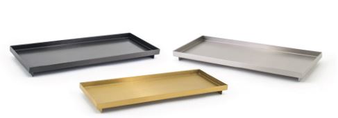 FOH Brushed Stainless Steel Tray, 12.25" x 4.75", 6 ct