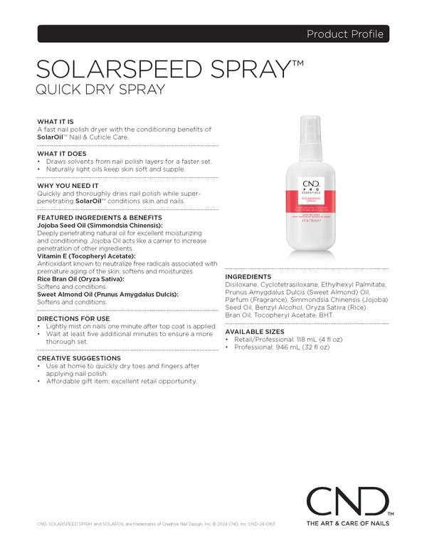 CND Service Essentials, SolarSpeed Spray – Universal Companies