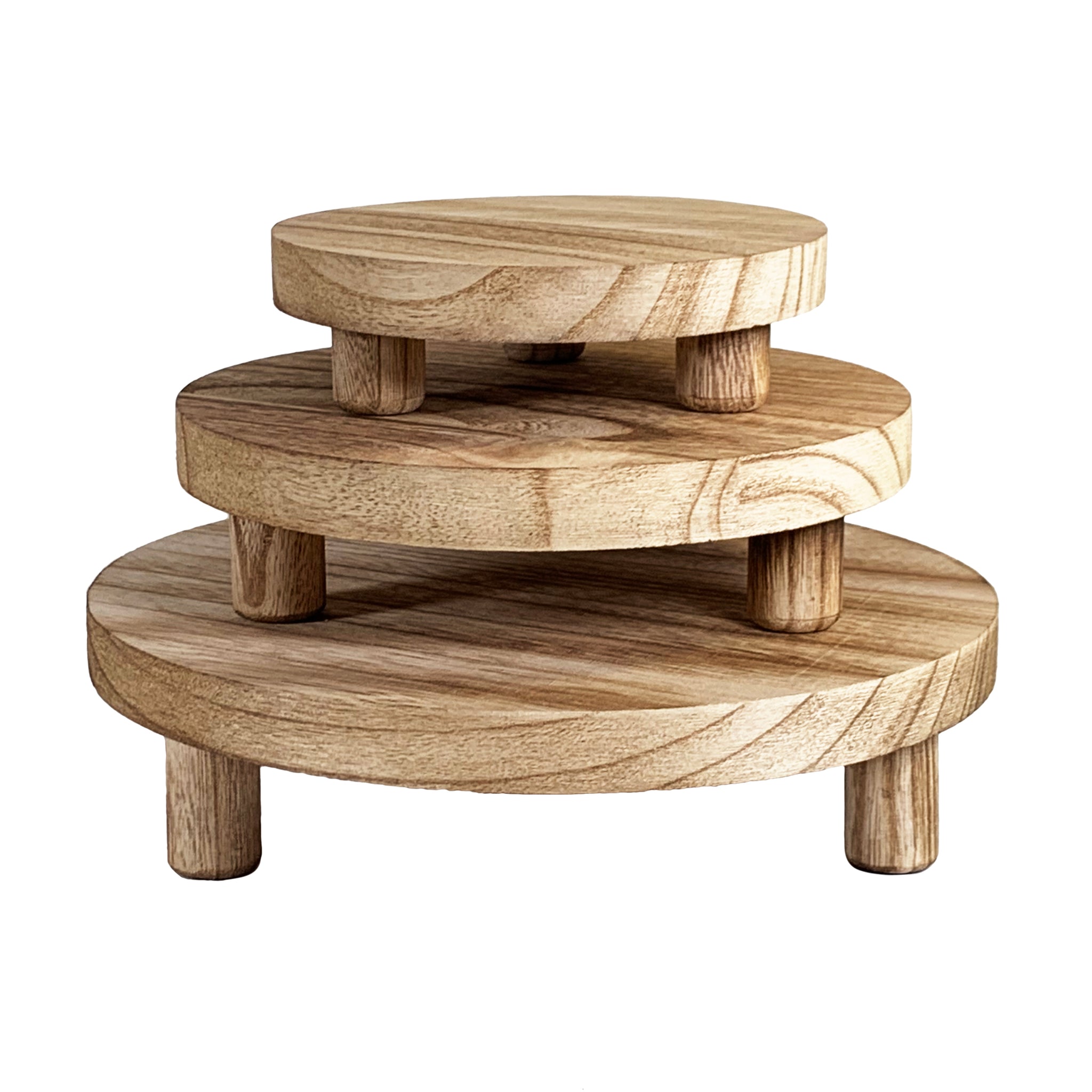Round Wooden Display Risers, Natural, 3 pc – Universal Companies