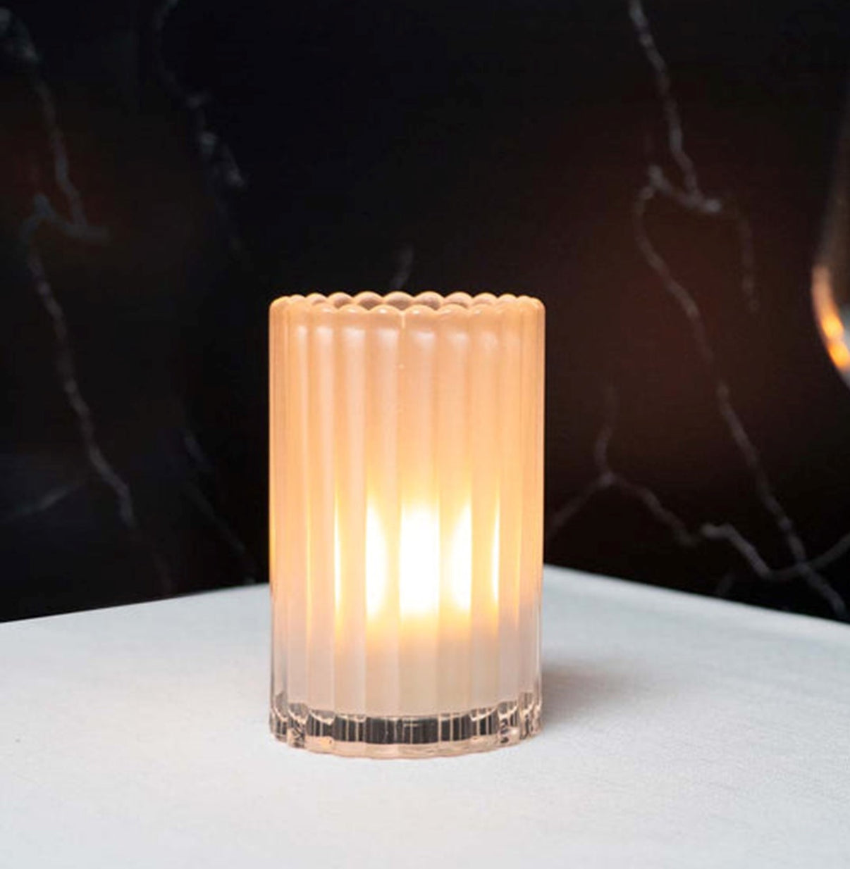 Round Vertical Ribbed Frosted Glass Candle Holders, 6 ct – Universal ...