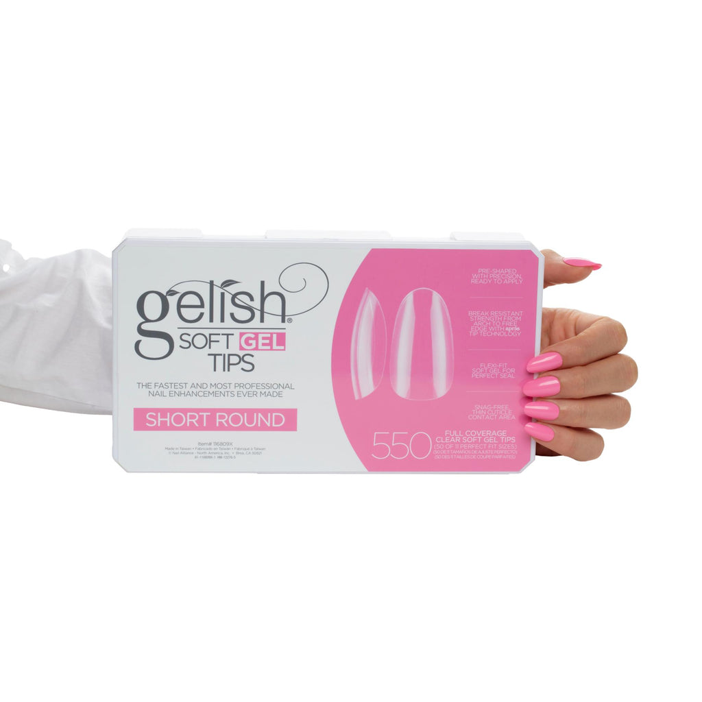 Gelish Soft Gel Tips, Short Round, 550 ct