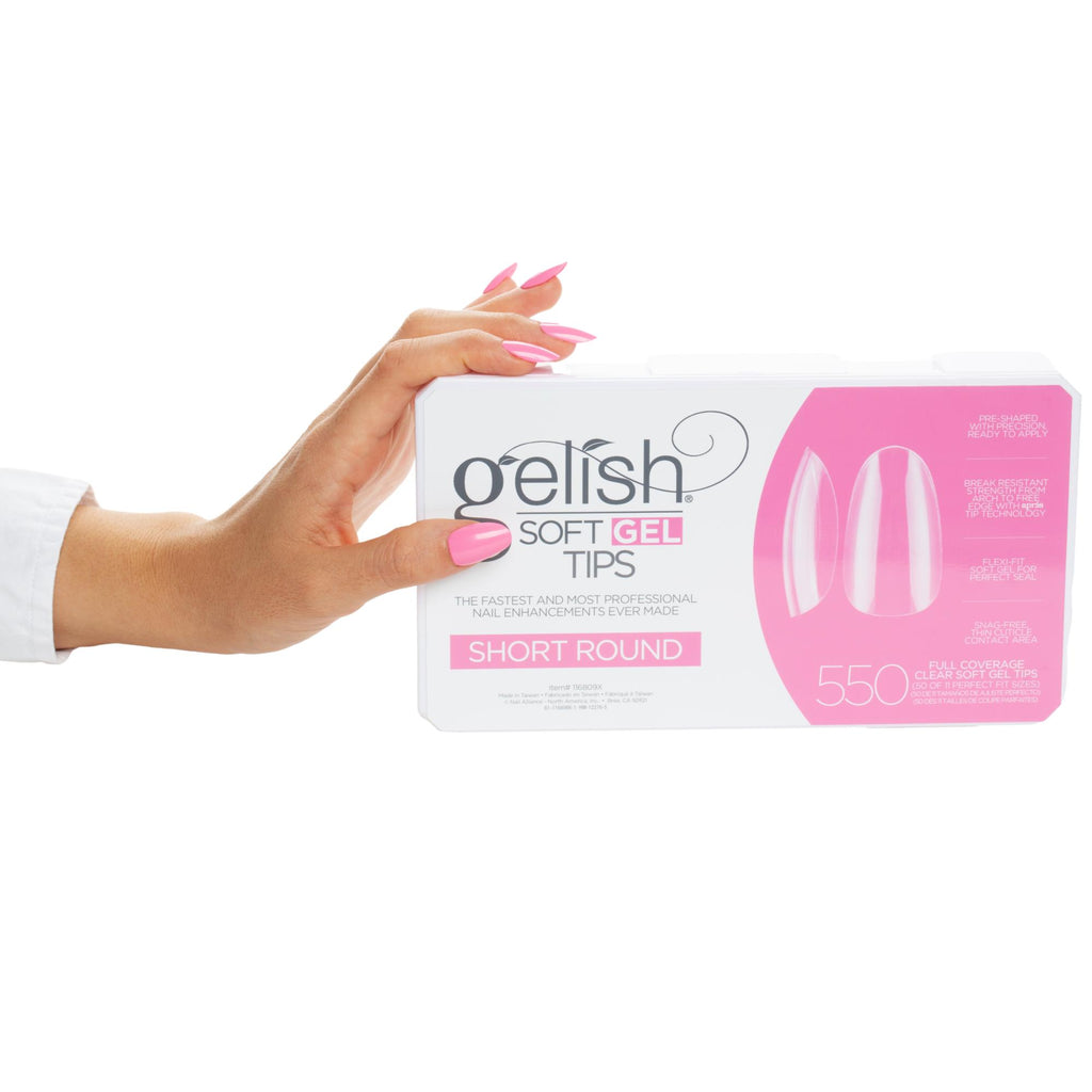 Gelish Soft Gel Tips, Short Round, 550 ct
