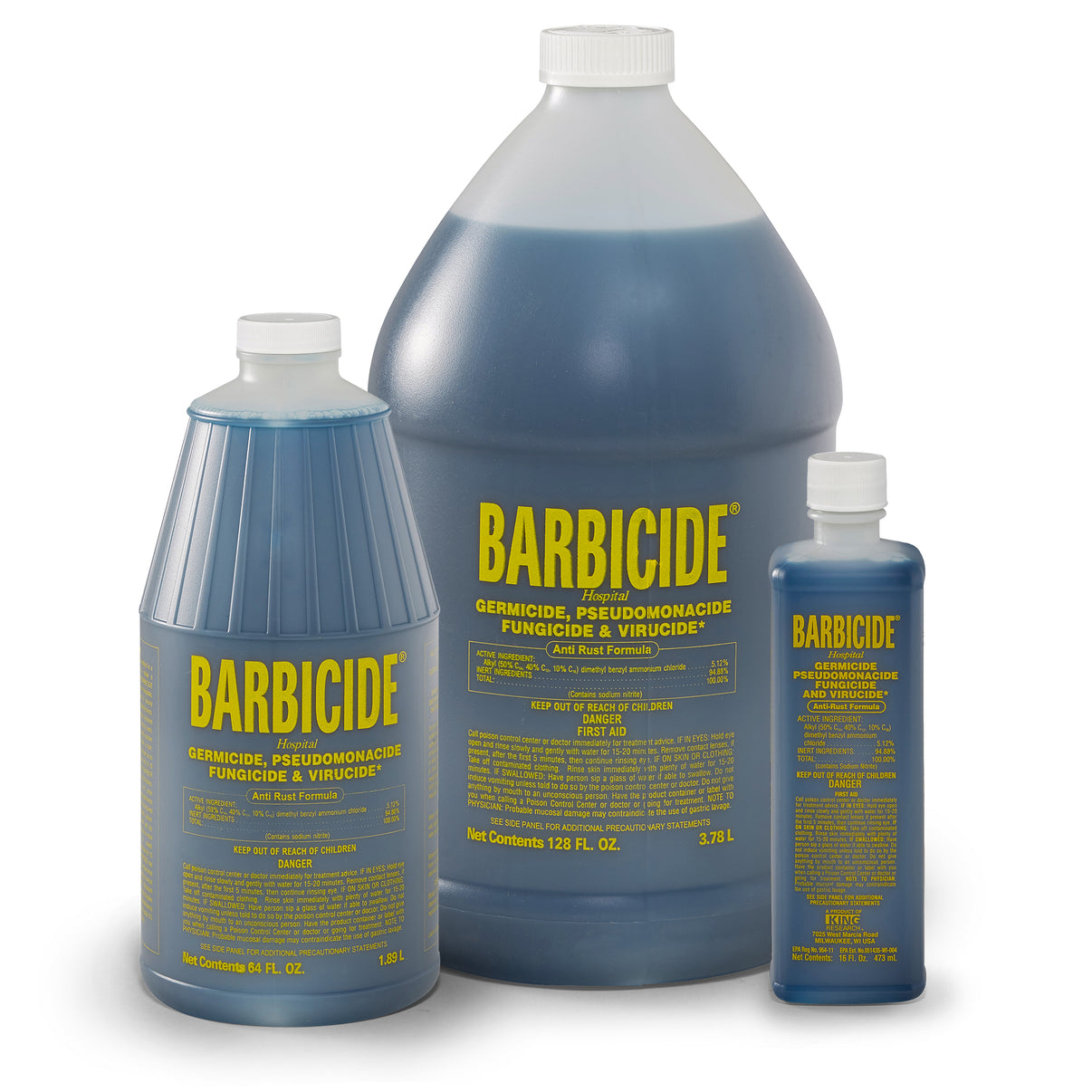 Barbicide Disinfectant Concentrate, 16 fl oz, 64 fl oz & 1 Gal ...