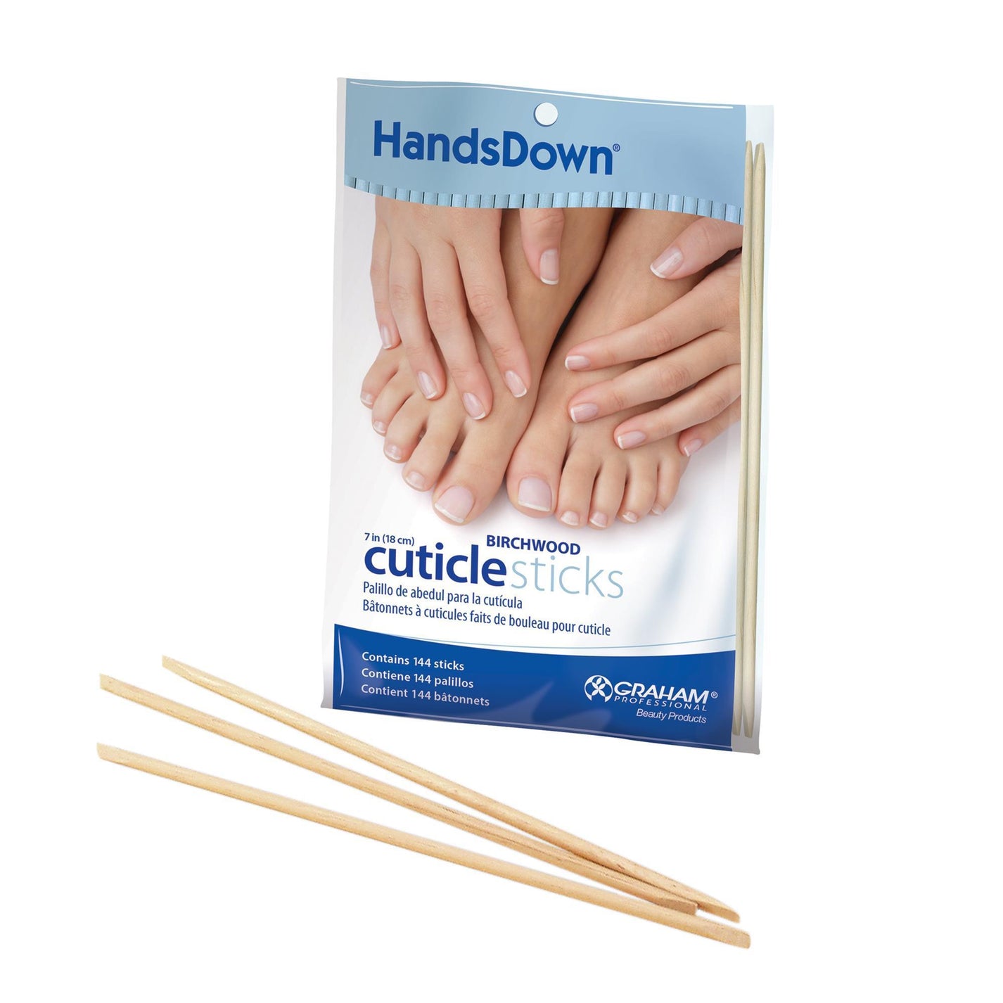 HandsDown 7" Birchwood Cuticle Sticks, 144 count – Universal Companies