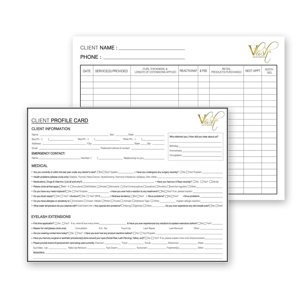 Marketing Collateral & Holders VLash Client Profile Cards/ 50pc